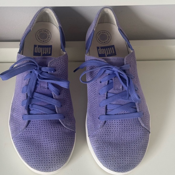 Fitflop | Shoes | Fitflops Womens Purple Suede Sneakers Size 8 Us 38 Eu ...